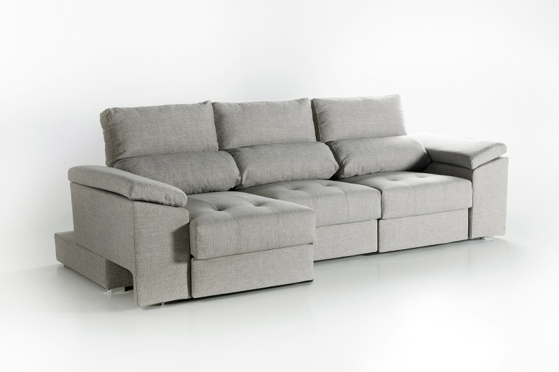 Sofá 3 Plazas MINERVA 240 Cm Gris Reclinable