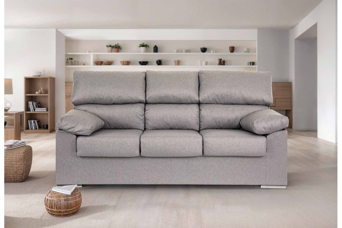 Sofá 3 plazas RUBEN XL gris claro al MEJOR PRECIO