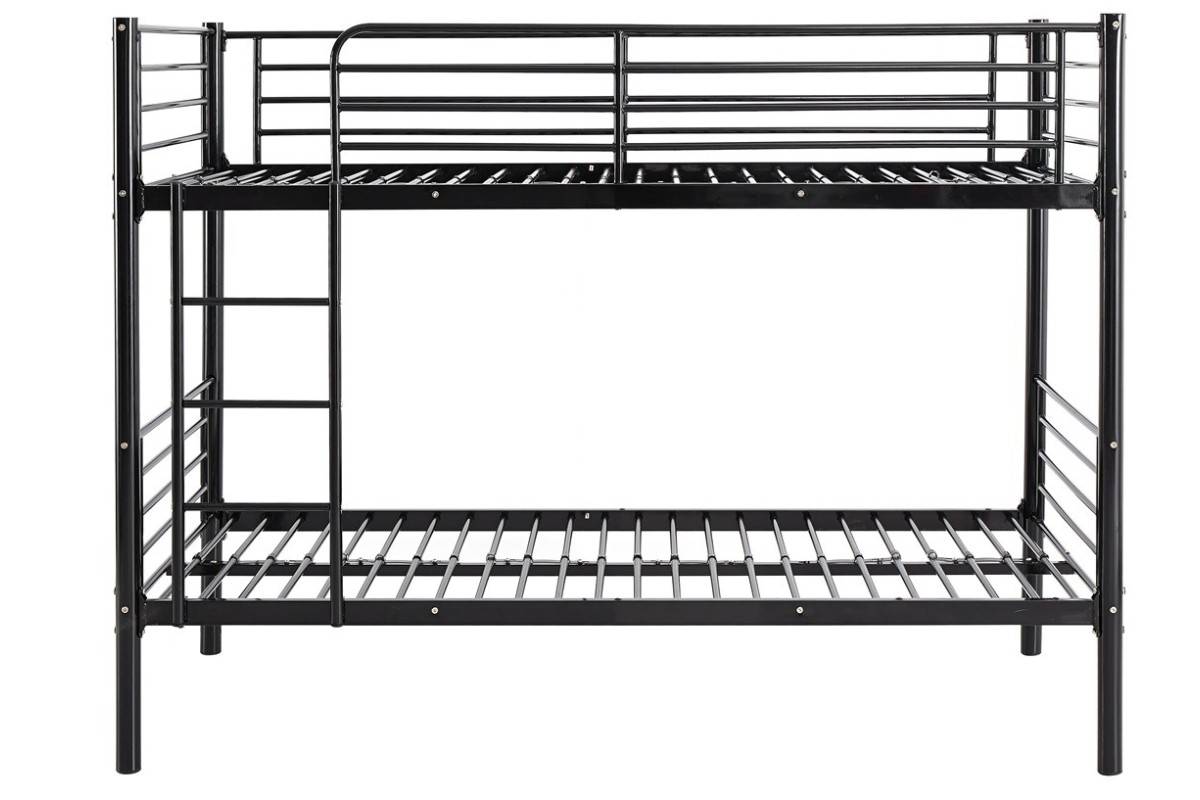 Litera ASTRID Negra de hierro reforzado para dos colchones 90x190 cm