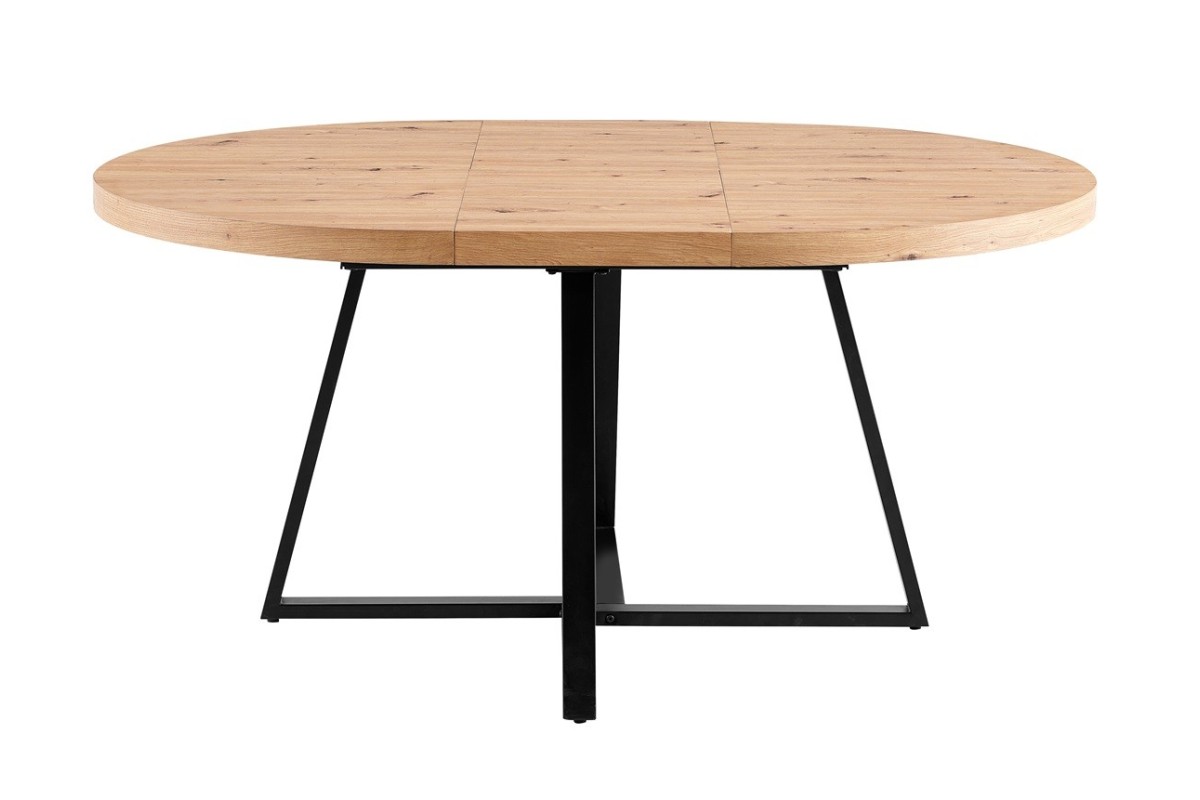 Mesa de salón circular extensible con patas metálicas al MEJOR PRECIO