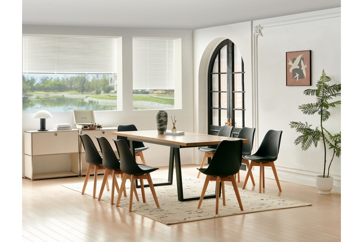 Mesa de salón extensible 160/200 cm natural | Atrapamuebles