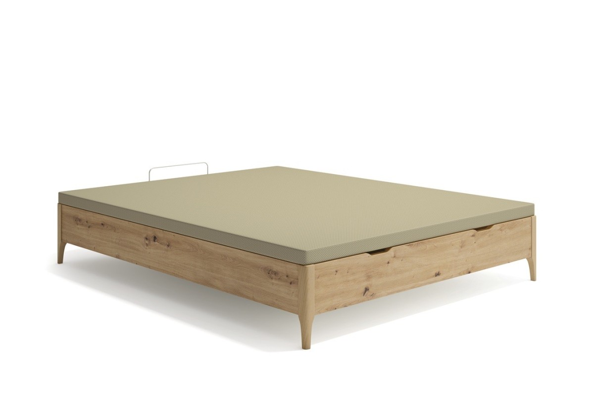 Canapé XXL roble de 150X190 con Base Tapizada al MEJOR PRECIO