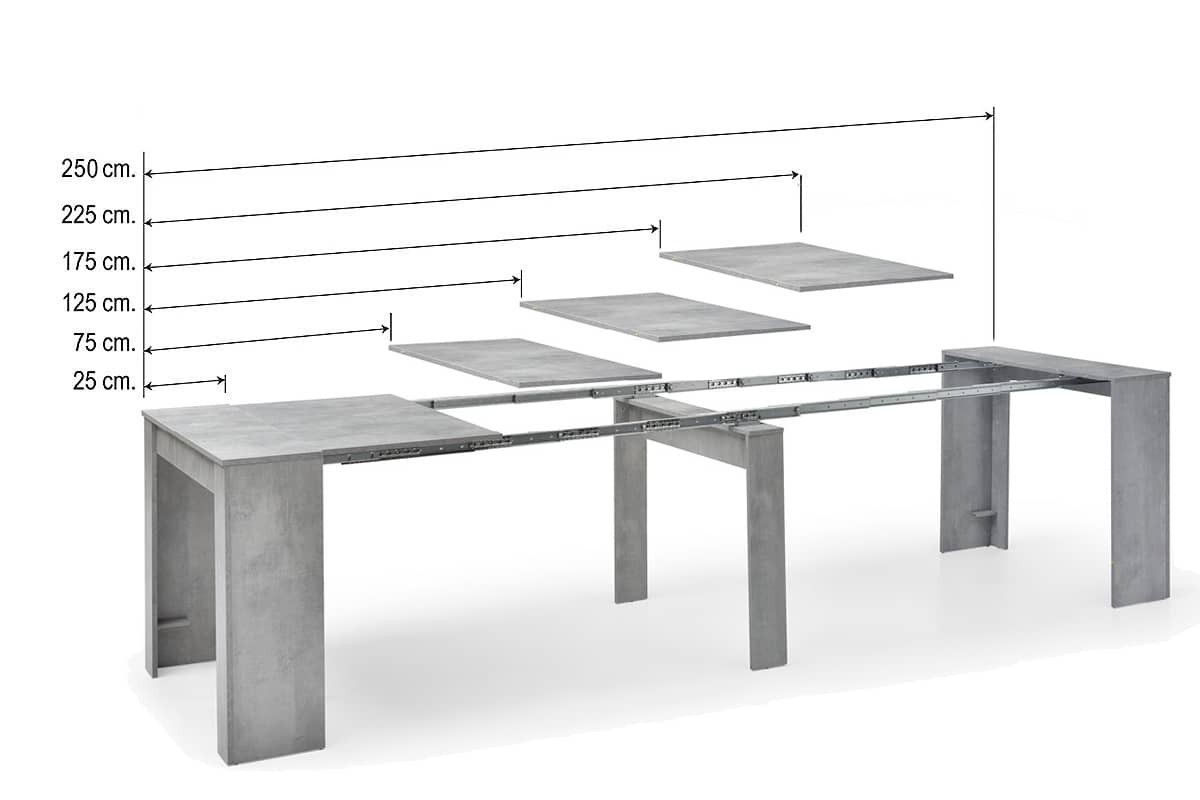 Mesa Consola Extensível ALLONGO 250 Cimento
