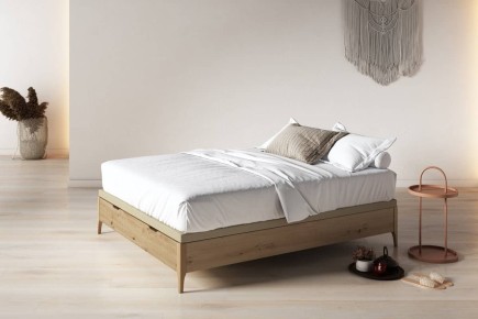 Canapé XXL roble de 150X190 con Base Tapizada al MEJOR PRECIO