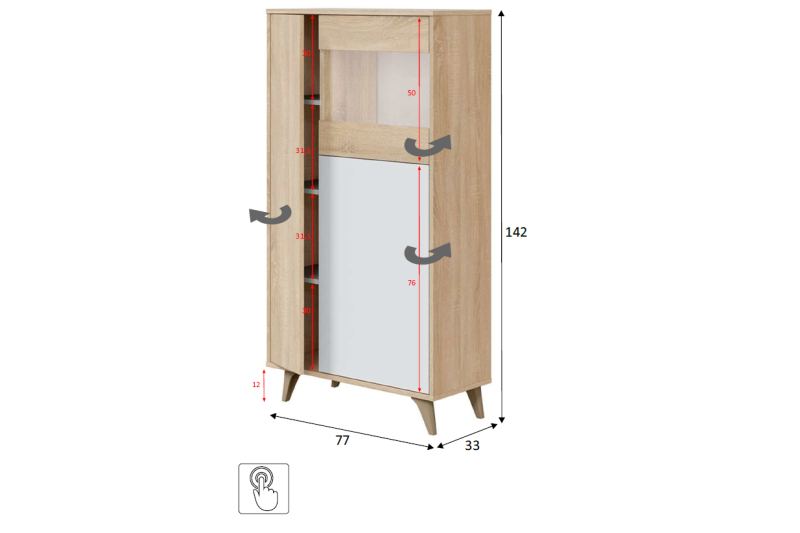 Pack Muebles de Salón Kikua Plus en roble y blanco