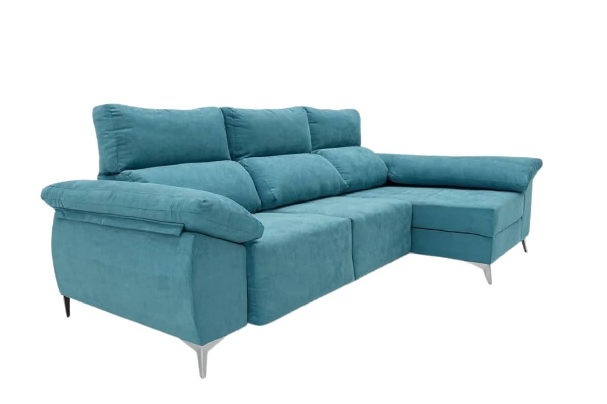 Sofá chaiselonge FIORE en color Turquesa al MEJOR PRECIO