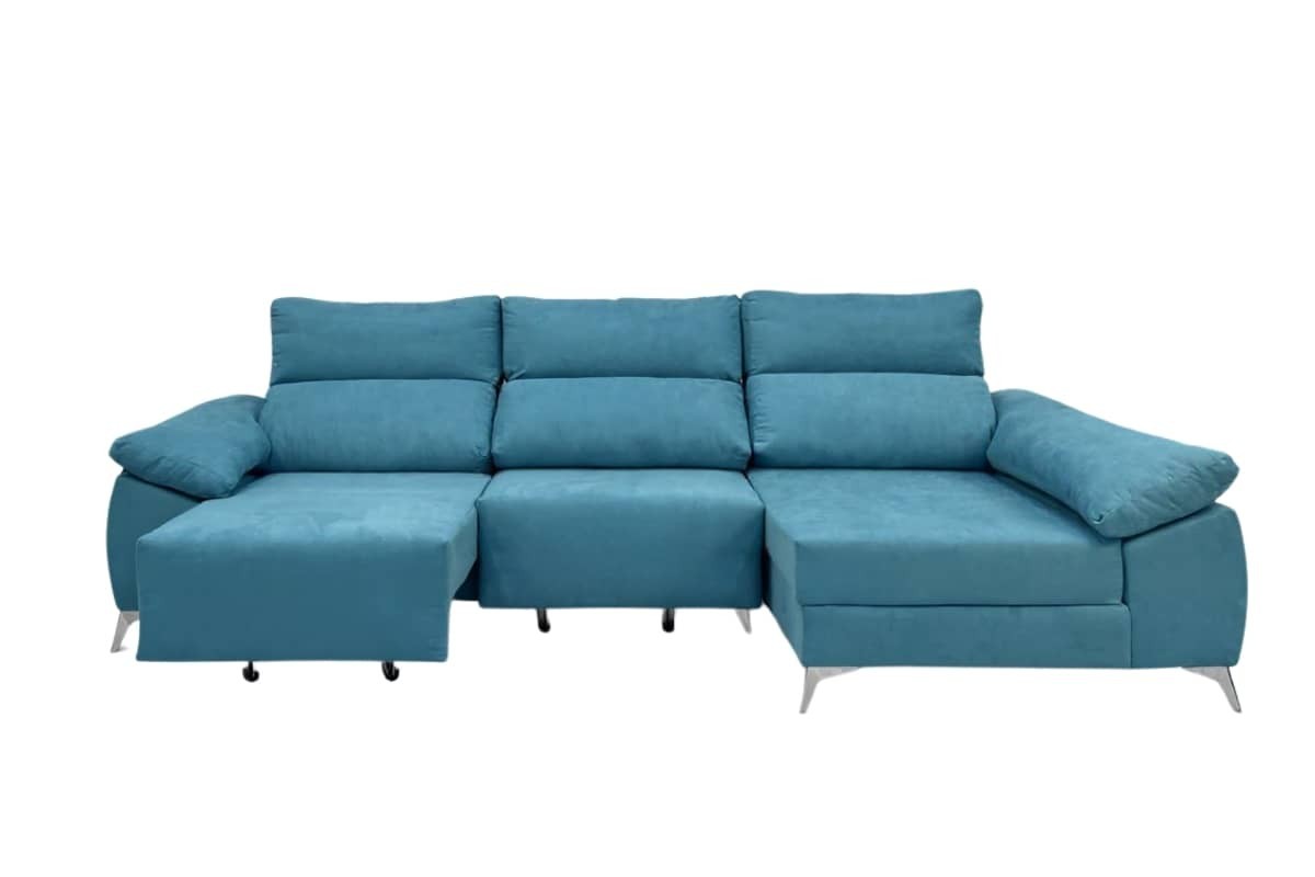 Sofá chaiselonge FIORE en color Turquesa al MEJOR PRECIO