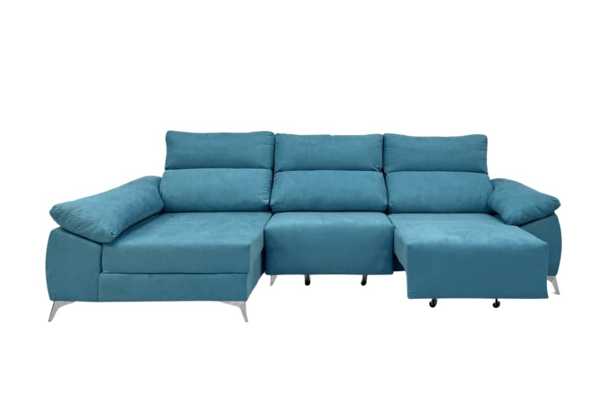 Sofá chaiselonge izquierda FIORE en azul Turquesa al MEJOR PRECIO