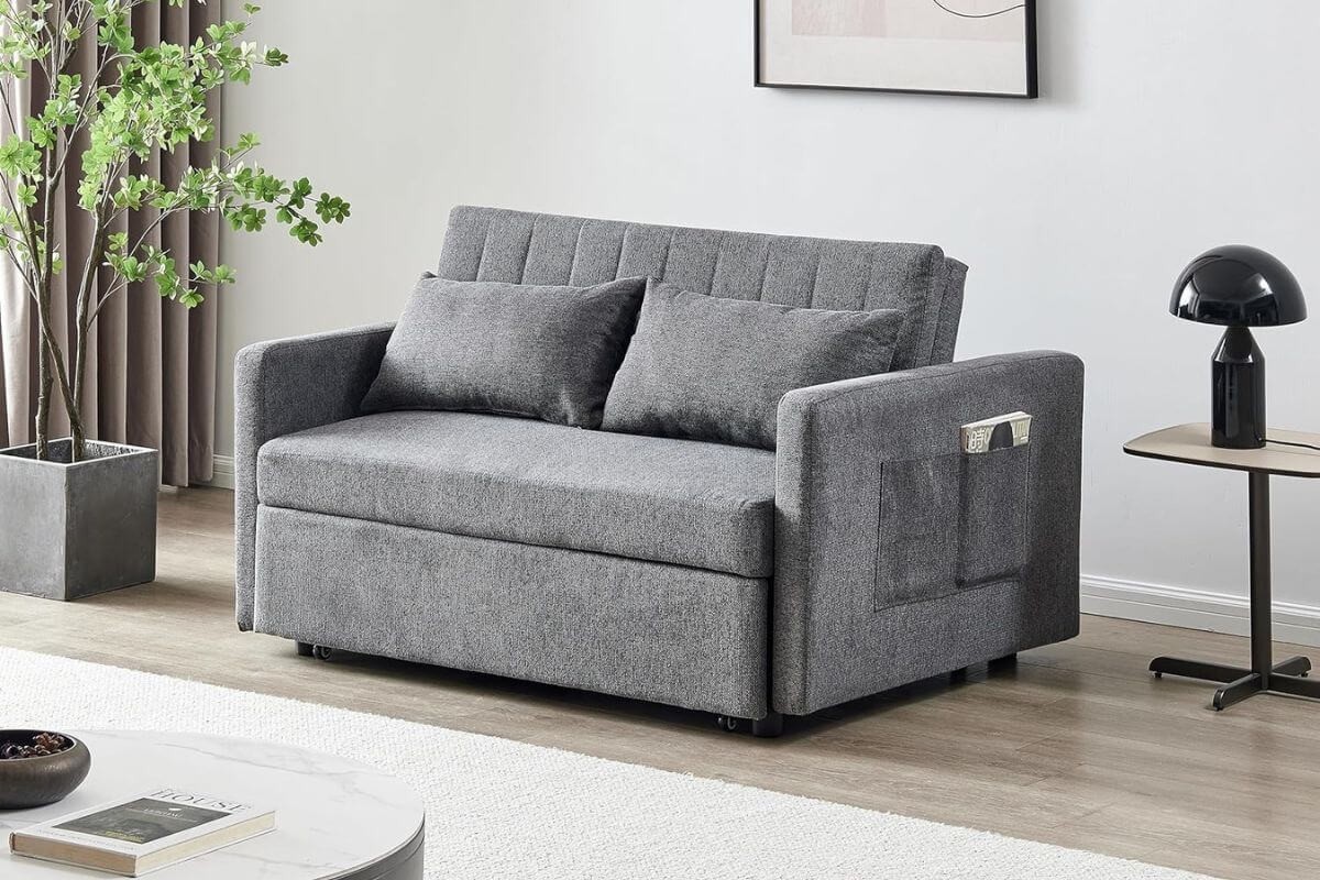 Sofá cama gris oscuro PARMA al MEJOR PRECIO